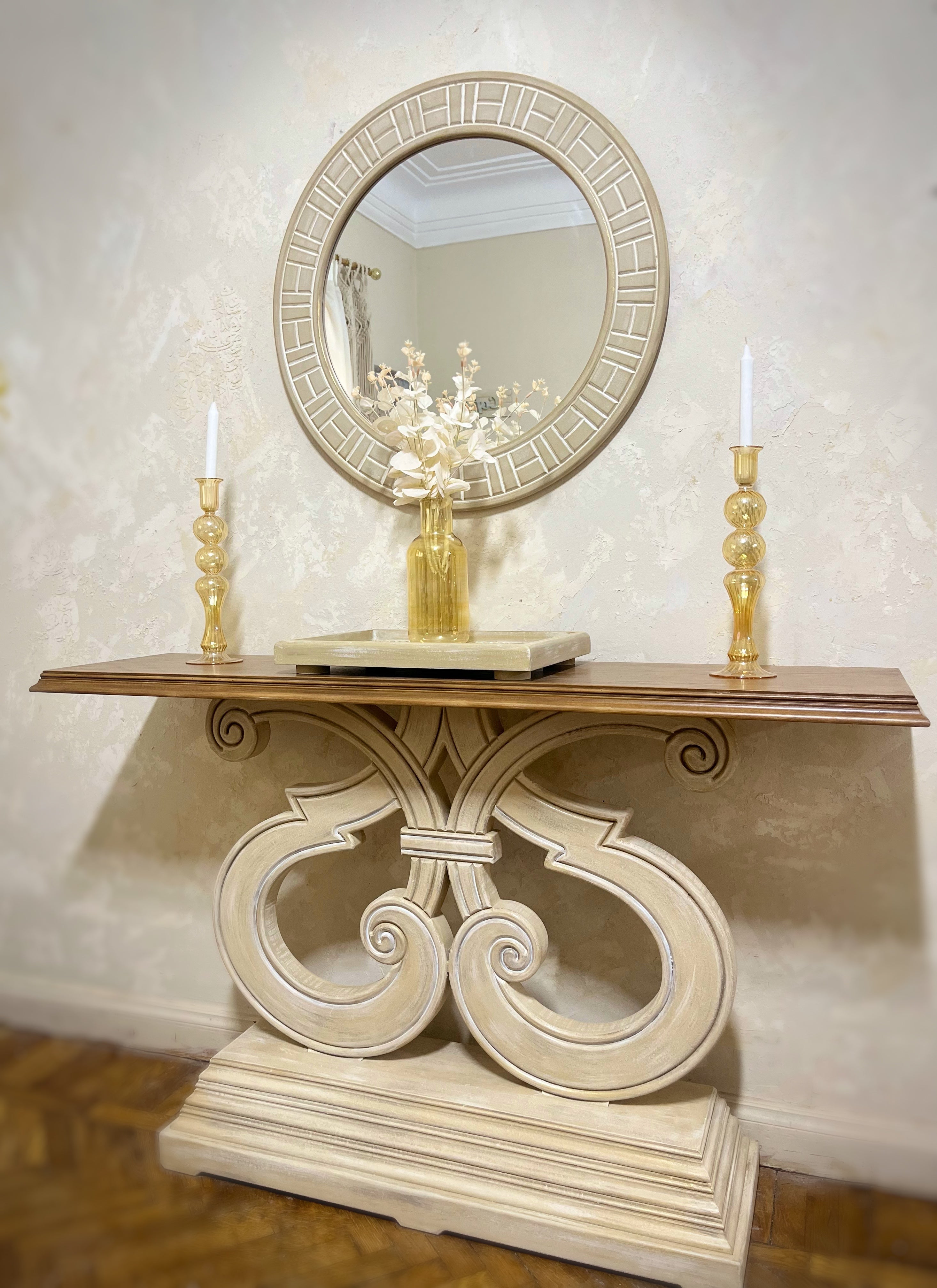 Classic Luxury Console Table with Mirror – Abeer Maher Gallery